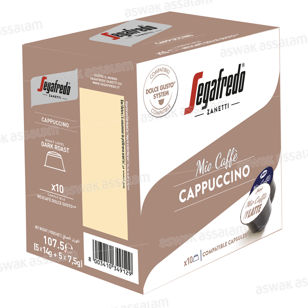 CAFE MIO CAPPUCCINO BOITE 10 CAPSULES SEGAFREDO - Aswak Delivery ...