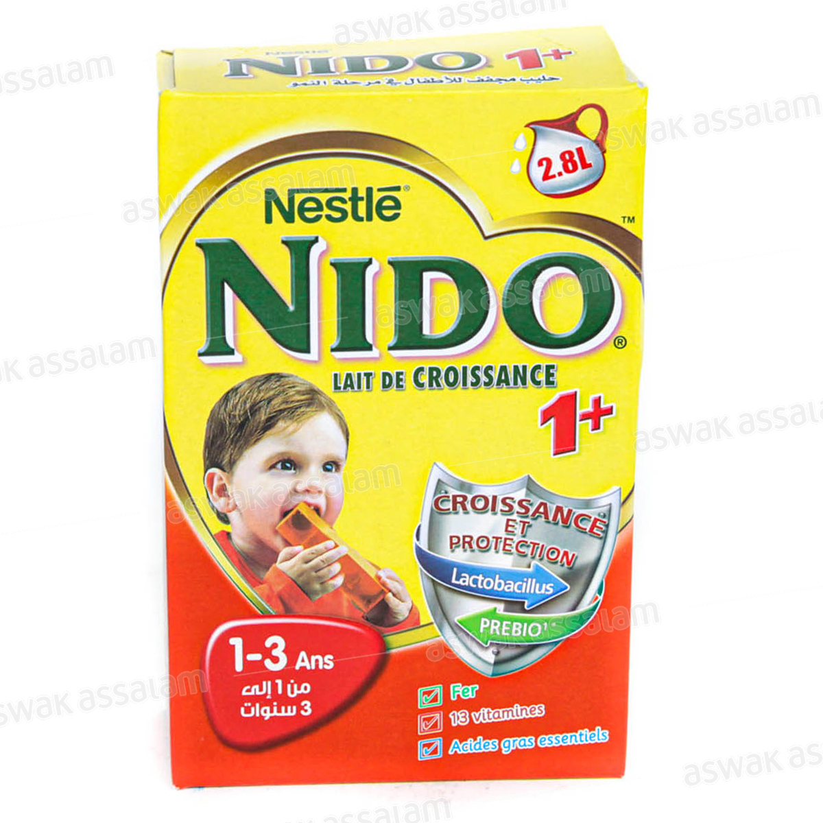 LAIT NATURE 400G POUR NOURISSONS DE 12 MOIS ET PLUS NIDO - Aswak ...