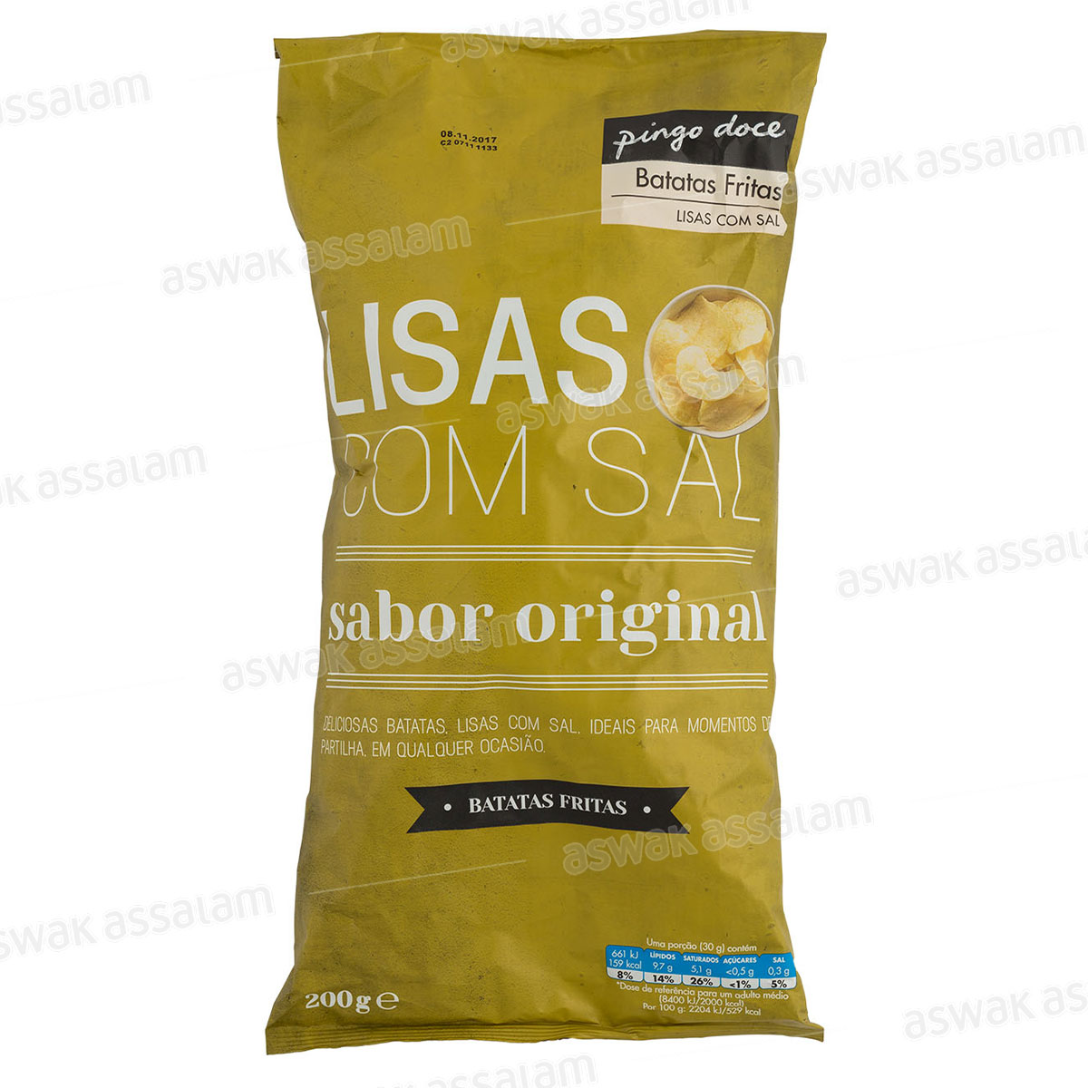 CHIPS LISSES SALEES ORIGINAL 200G PINGO DOCE – ASWAK DELIVERY HAY FATH ...