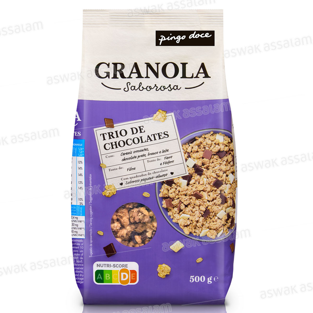 GRANOLA AUX 3 CHOCOLATS 500G PINGO DOCE – ASWAK DELIVERY HAY FATH RABAT