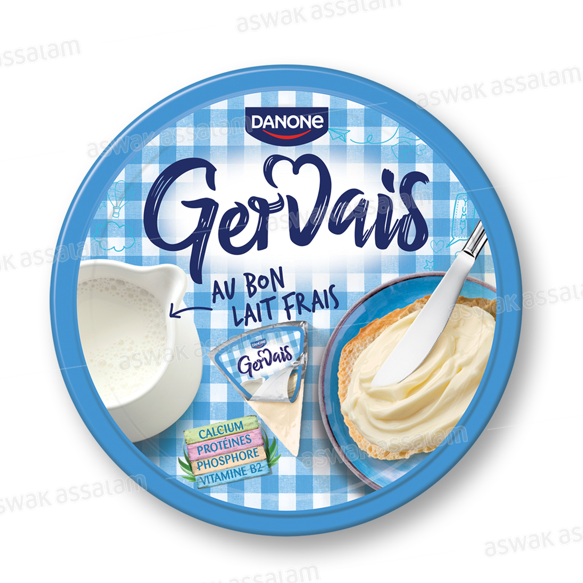 FROMAGE FONDU 8 PORTIONS GERVAIS DANONE - Aswak Delivery - Livraison à ...
