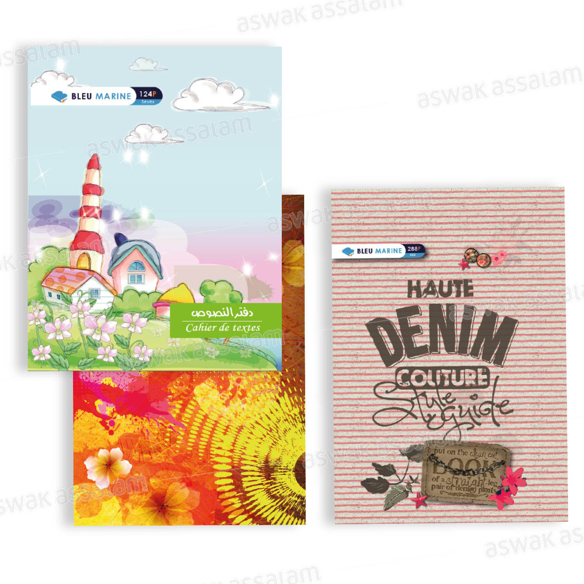 CAHIER PIQUE 17*22CM 144 PAGES BLEU MARINE – ASWAK DELIVERY HAY FATH RABAT