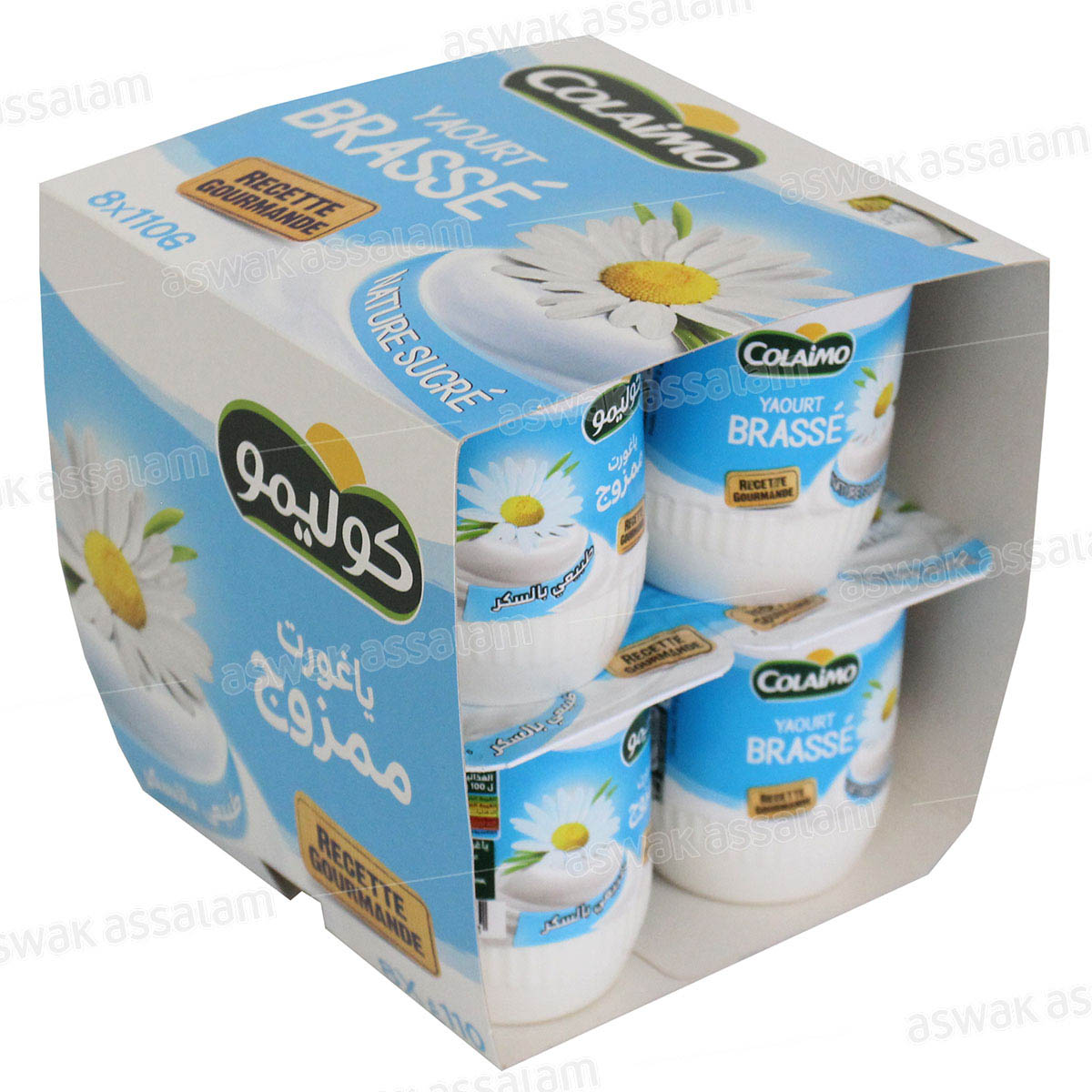 YAOURT NATURE SUCRE MAMZOUJ 8*110G PACK COLAIMO - Aswak Delivery ...